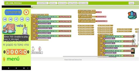 my app presents error 703 mit app inventor help mit app inventor