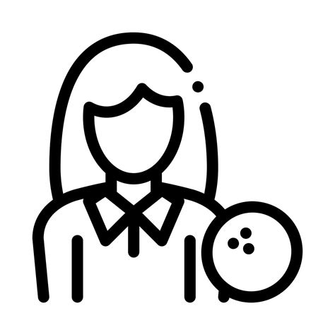 Woman Player Icon Vector Outline Illustration 17605179 Vector Art At Vecteezy