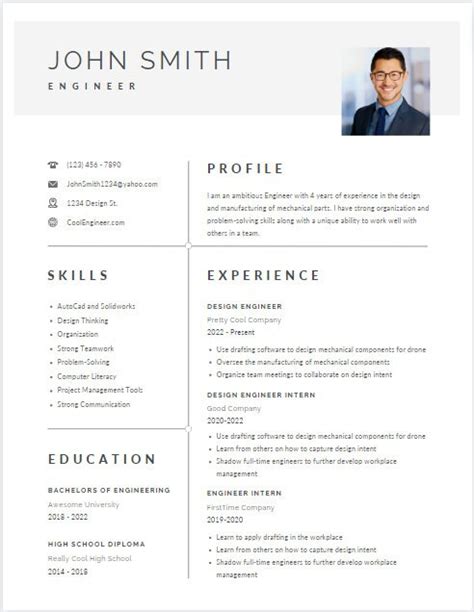 Engineer Resume Template Etsy