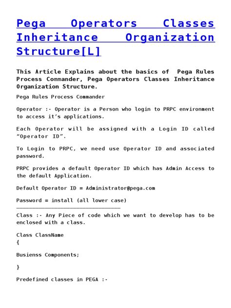 Pega Notes Pdf Class Computer Programming Inheritance Object