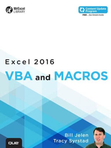 Vba And Macros For Microsoft Excel 2016 Mrexcel Products Mrexcel Publishing