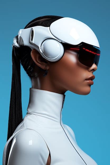 Premium Photo A Woman Wearing A White Outfit And White Headphones