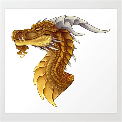 Glaedr the Golden Dragon Art Print by LampP0st | Society6