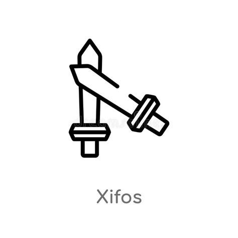Outline Xifos Vector Icon Isolated Black Simple Line Element Illustration From Greece Concept
