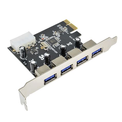 4 Port PCI-E to USB 3.0 HUB PCI Express Expansion Card Adapter 5 Gbps ...