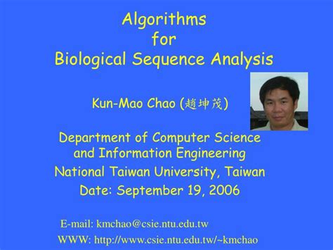 Ppt Algorithms For Biological Sequence Analysis Powerpoint