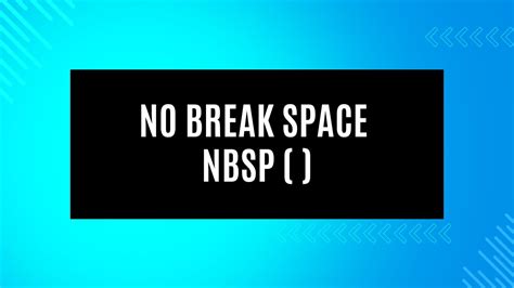 No Break Space Nbsp Copy And Paste U00a0 Stylotext