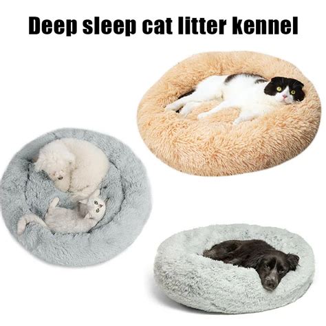 Горячая Распродажа удобный мягкий плюшевый пончик Cuddler кот Кровать ...
