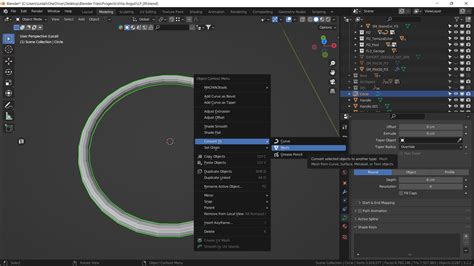 Can T Convert Curve To Mesh Blender Stack Exchange