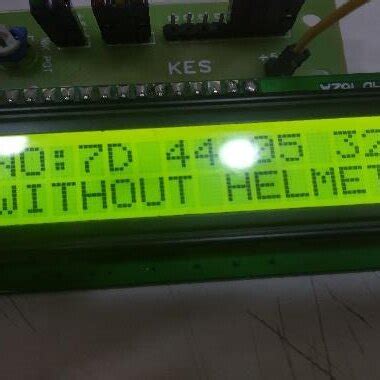 The LCD Display Shows The Vehicle Number And Helmet Not Wear Download Scientific Diagram