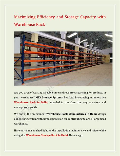 Ppt Maximizing Efficiency And Storage Capacity With Warehouse Rack Powerpoint Presentation
