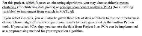Solved For This Project Which Focuses On Clustering Chegg