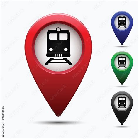 Train Station Map Icon Clipart