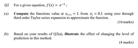 Solved Q For A Given Equation F X E X A Compute Chegg Com