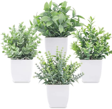 Fake Plants Mini Artificial Greenery Potted Plants For Home Decor