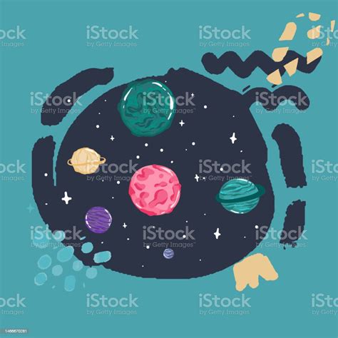 추상적인 형태와 행성 수평 공간 배경입니다 웹 디자인입니다 공간 탐구입니다 벡터 일러스트 레이 션 0명에 대한 스톡 벡터 아트 및 기타 이미지 Istock