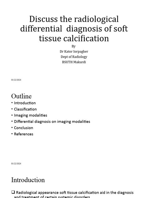 Soft Tissue Calcifications By Dr Kator Pdf Medical Imaging Radiology