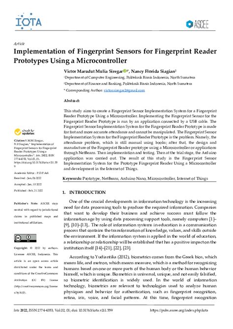 Pdf Implementation Of Fingerprint Sensors For Fingerprint Reader Pdf Implementation Of Fingerprint Sensors For Fingerprint Reader