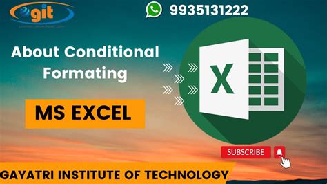 About Conditional Formating In Ms Excel Git Education Youtube