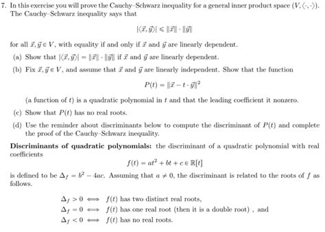 [solved] in this exercise you will prove the cauchy schwa