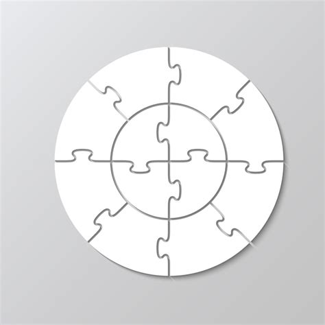 Premium Vector Circle Puzzle Template Circular Cutting Jigsaw Pieces Grid Round Scheme Of