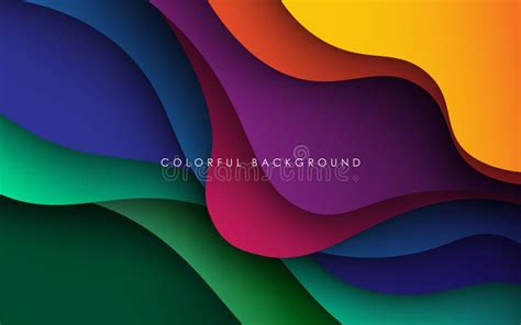 Multi Colored Abstract Red Orange Green Purple Yellow Colorful Gradient Papercut Overlap Layers