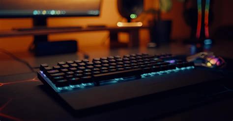 Modern Gaming Setup With Rgb Keyboard Free Stock Video Footage Royalty Free 4k And Hd Video Clip