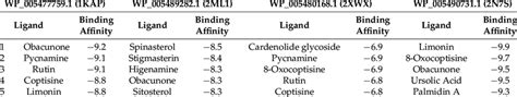 Promising Activate Compounds And Their Binding Affinity Analysis