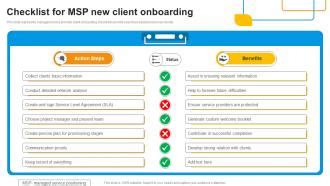 Checklist For MSP New Client Onboarding PPT PowerPoint