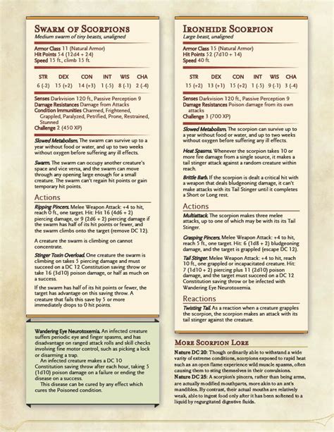 Complete Scorpions 4 Variants With Lore Dcs And Tactics R Dndhomebrew