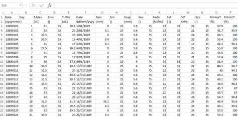 Arrays Sum Median And Mean Of Rainfall Over Different Periods In Excel Stack Overflow