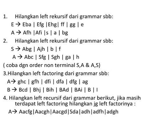 Solved 1 Remove Left Recursive From The Following Grammar