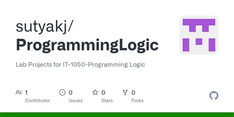Github Sutyakjprogramminglogic Lab Projects For It 1050 Programming Logic