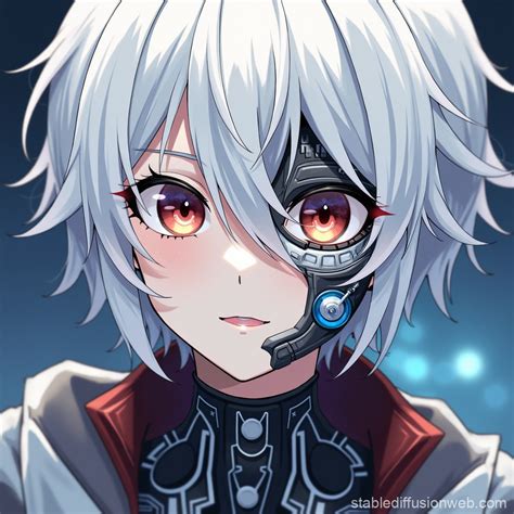 Half Robot Half Human Ciberpunk Anime Stable Diffusion Online