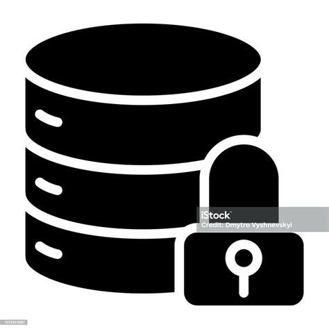 흰색 배경에 격리 된 데이터베이스 보안 벡터 글리프 아이콘입니다 웹 모바일 앱 및 Ui 디자인을위한 데이터베이스 보안 스톡 벡터 아이콘 검색에 대한 스톡 벡터 아트 및 기타