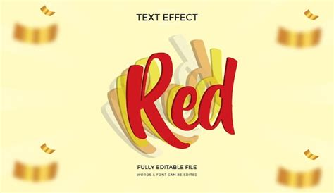 Premium Vector Red 3d Text Effect Editable