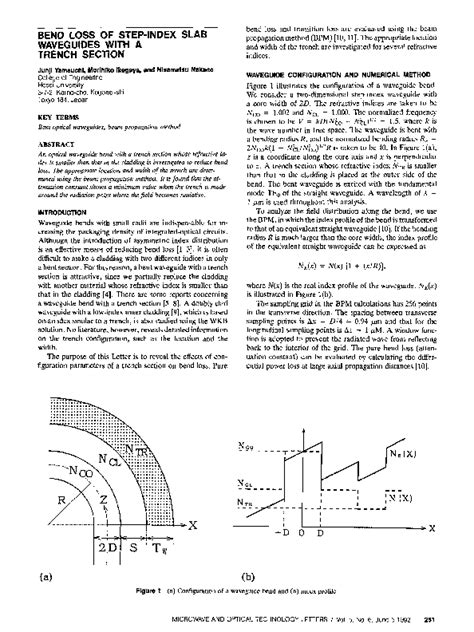 Pdf Bend Loss Of Step Index Slab Waveguides With A Trench Section
