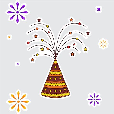 Premium Vector Bursting Firecracker Anar Over Colorful Fireworks Grey