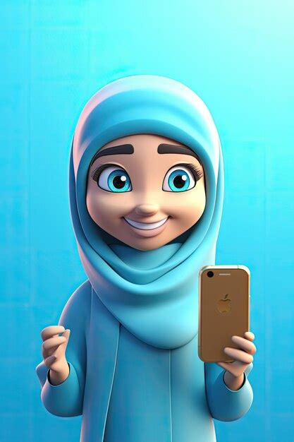 Premium Photo 3d Arab Business Women Holding Bag And Smartphone