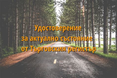 Удостоверение за актуално състояние от Търговския регистър