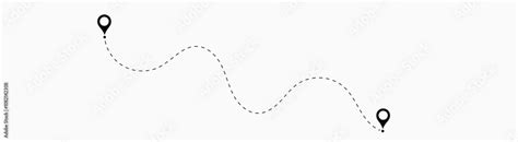 Dot Line Path Route Travel Banner Illustration With Location Map Pin Icon Route Location Icon