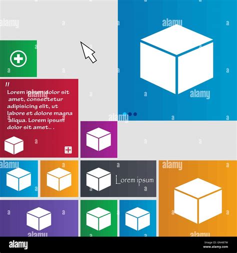 Cube Icon Sign Buttons Modern Interface Website Buttons With Cursor