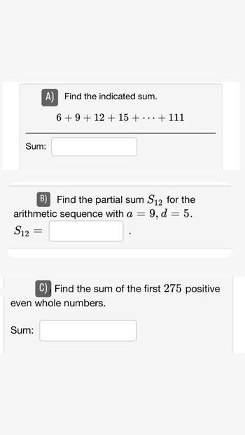answered sum s12 a find the indicated sum 6… bartleby