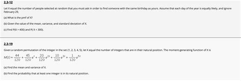 23 12 Let X Equal The Number Of People Selected At