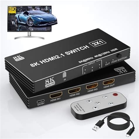 Amazon Com K HDMI Switch In Out HDMI Switch Splitter K Hz With IR Remote HDMI