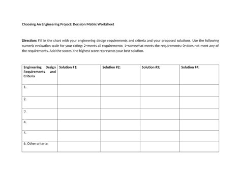 Free Printable Decision Matrix Templates [excel Pdf Word]