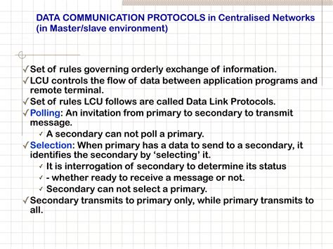 Data Communication Protocols In Centralised Networks In Master Slave Environment Pdf