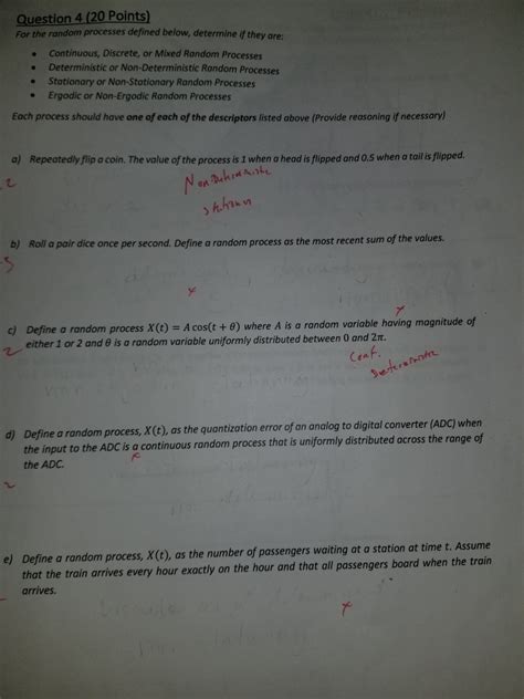 solved question 4 20 points for the random processes