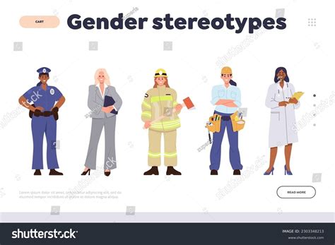 Gender Stereotype Concept Landing Page Design Stock Vector Royalty