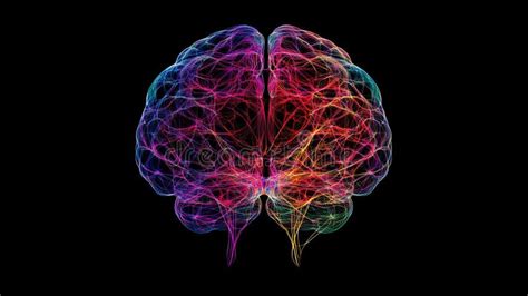 Illustration Of Human Brain Activity In The Frontal Lobe With External